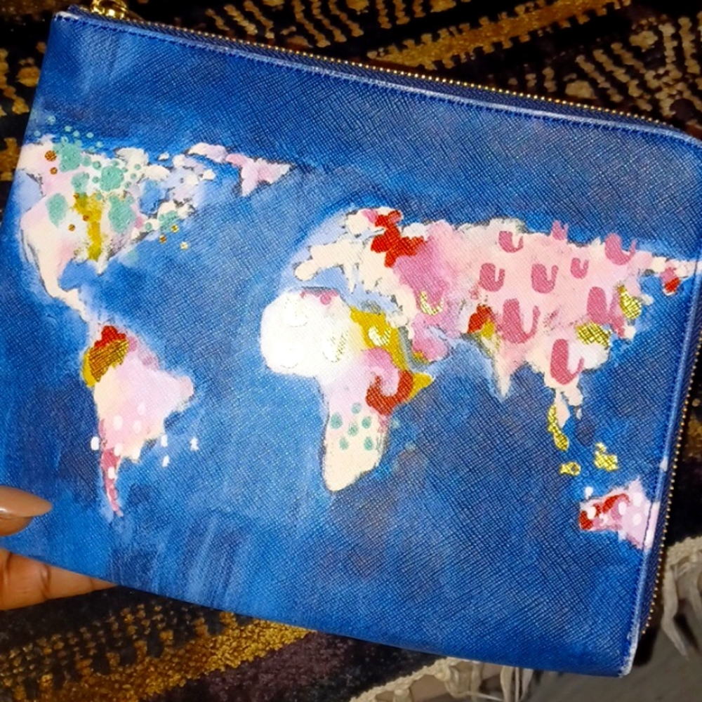 Anthropologie Nikki Cade Map Maker Commuter Clutch - Gem